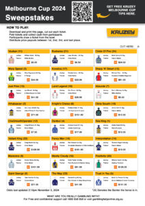 Melbourne Cup Sweep 2025: Printable & Free (plus kids version) - KRUZEY